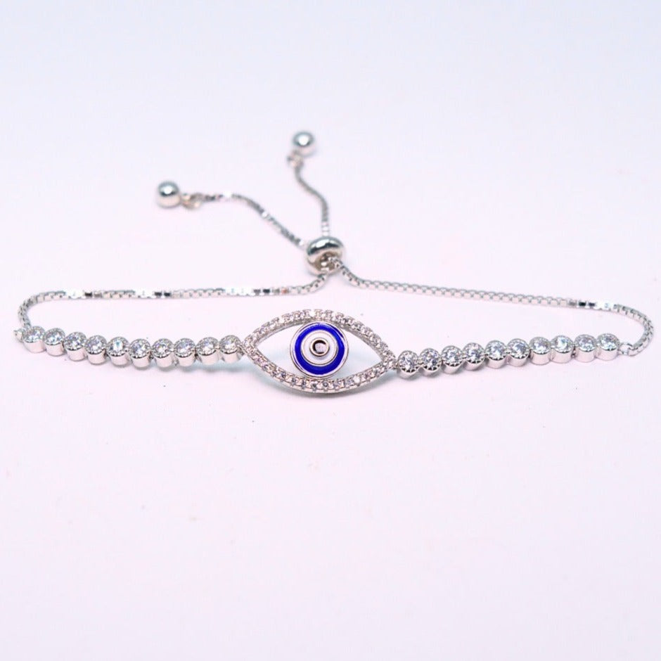 Silver Nazar with Cubic Zirconia Bracelet | Ethical Crystals, Ascension ...